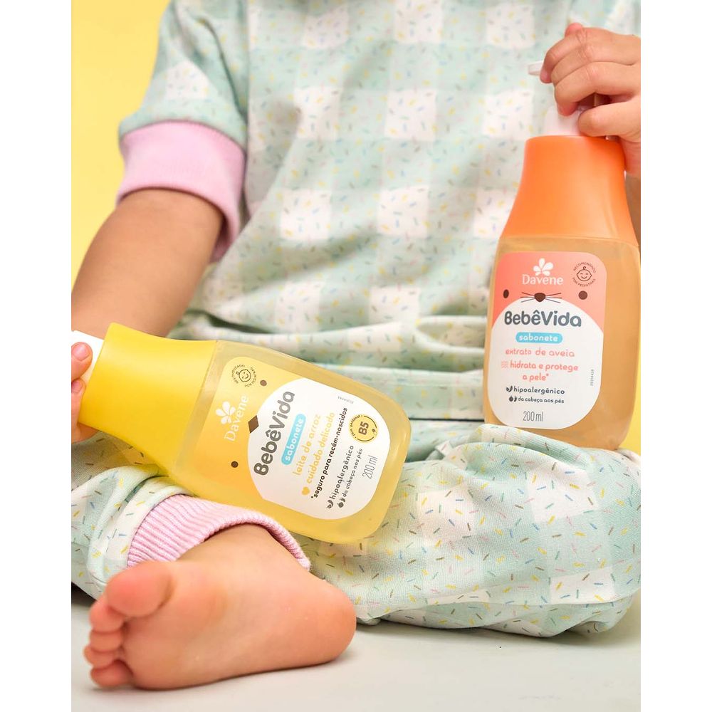 Sabonete Líquido Bebê Vida Leite de Arroz 200ml - Davene - davene