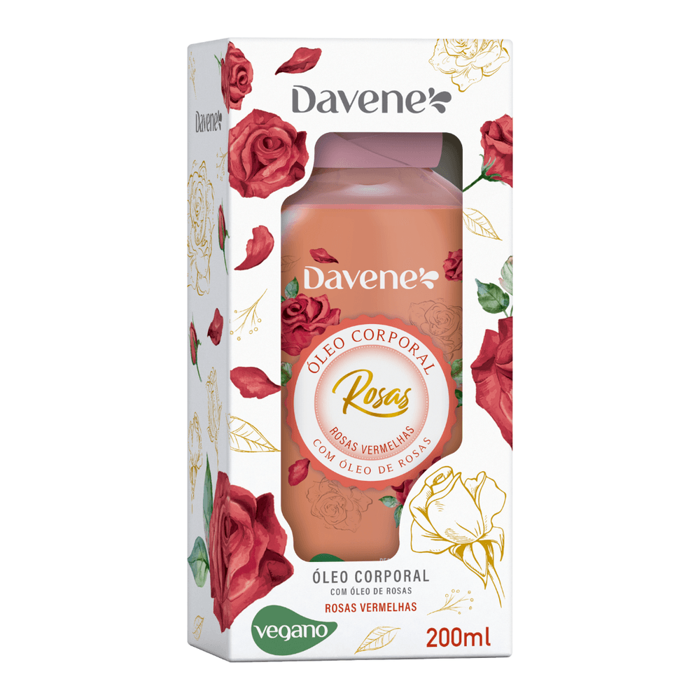 Óleo Corporal Rosas Vermelhas 200ml - davene